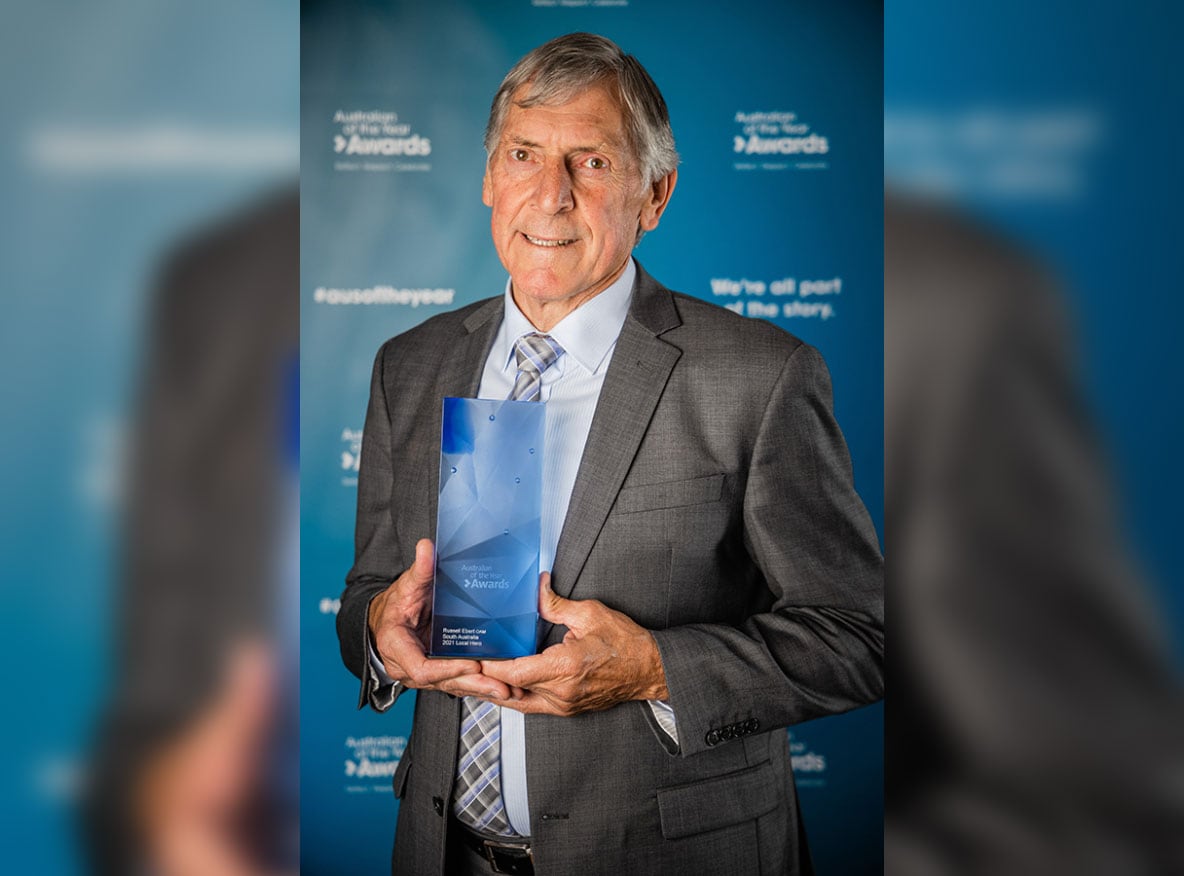 Russell Ebert receives 2021 South Australian Local Hero Award
