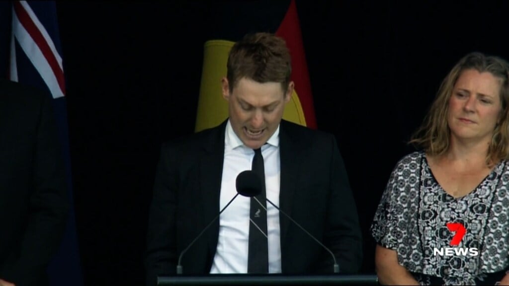 Russell Ebert state funeral tributes: Russell's children | PTV