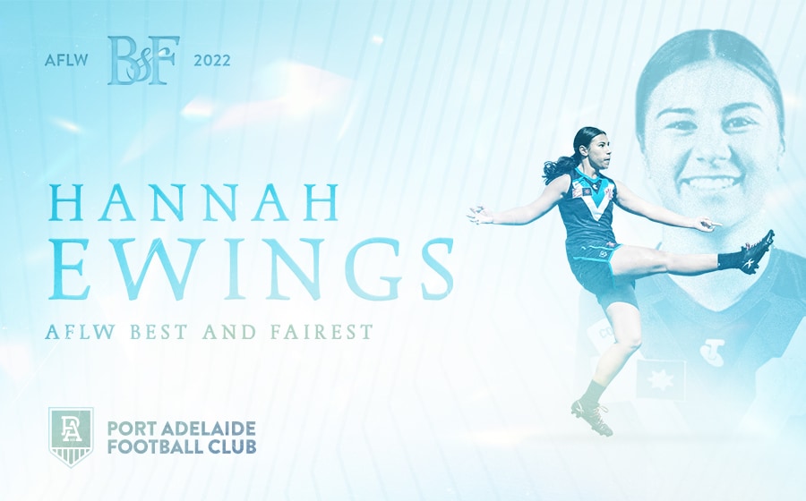 Ewings wins Port Adelaide's AFLW Best and Fairest