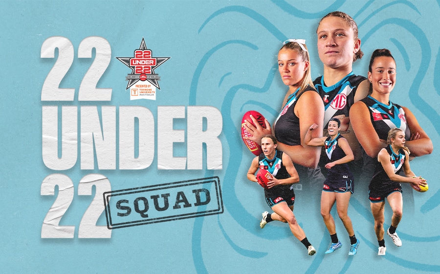 Six Port Adelaide players named in 22under22 squad