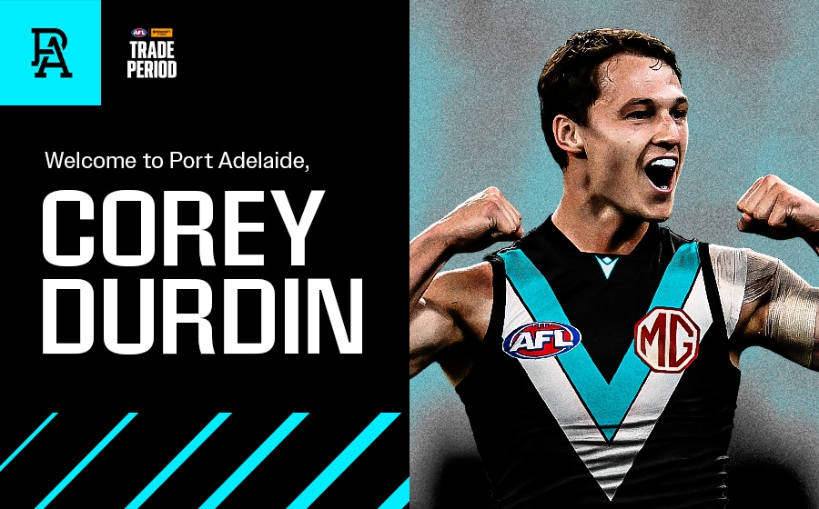 Port Adelaide welcomes Corey Durdin in three-club trade