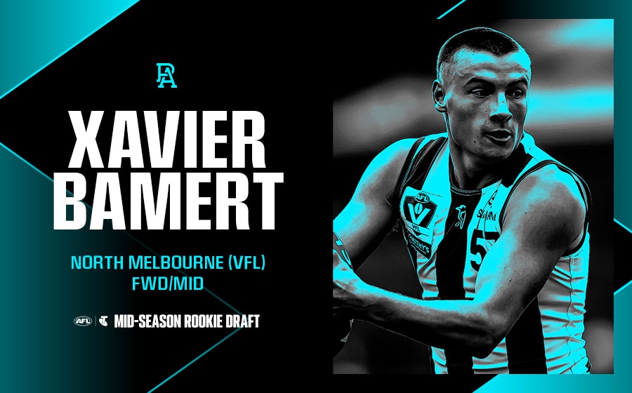 Port Adelaide select Xavier Bamert in the mid-season draft