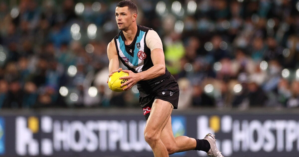 Burton grateful to play 100th game in Port Adelaide colours