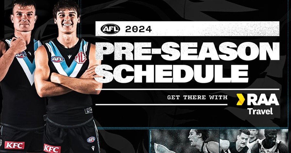 Port Adelaide's 2024 pre-season fixture announced